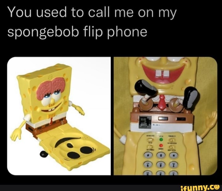 You used to call me on my spongebob flip phone - iFunny
