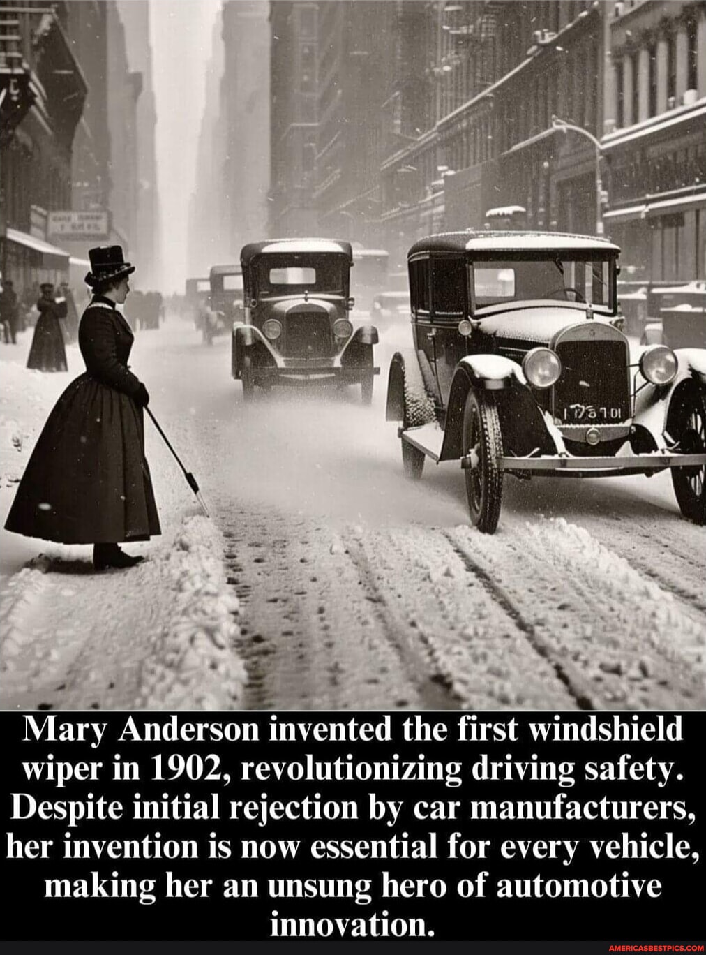 Mary Anderson invented the first windshield wiper in 1902 ...