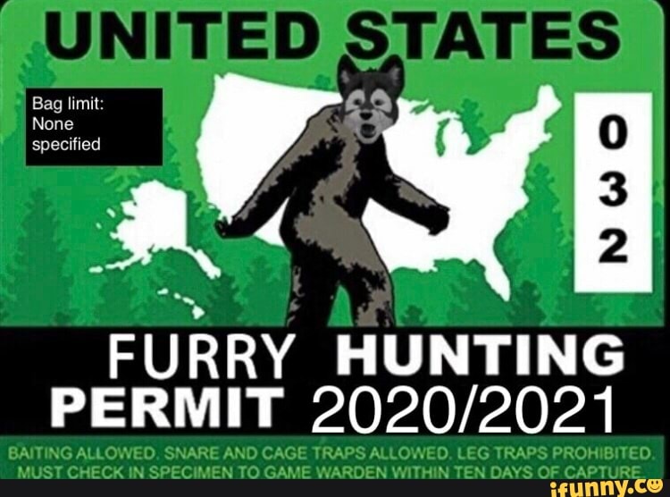 FURRY HUNTING PERMIT 2020/2021 - iFunny