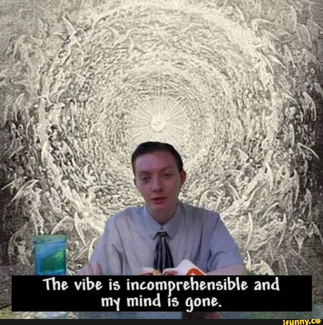 Al Dy The vibe is incomprehensible and my mind is gone. - iFunny