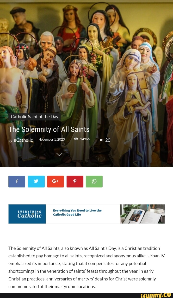 Catholic Saint of the Day uCatholic The Solemnity of All Saints 20 ...
