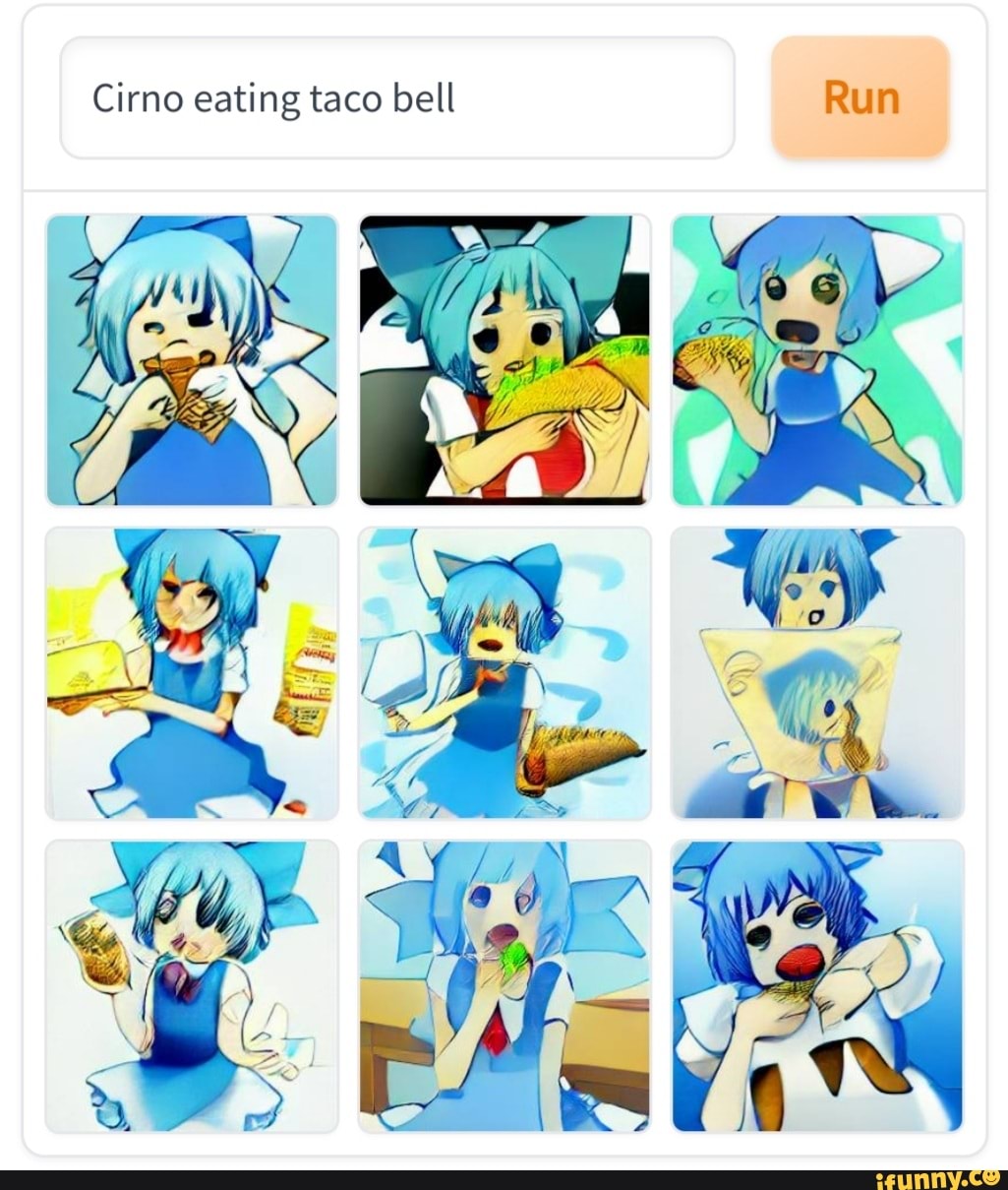 Cirno eating taco bell Run Wis - iFunny