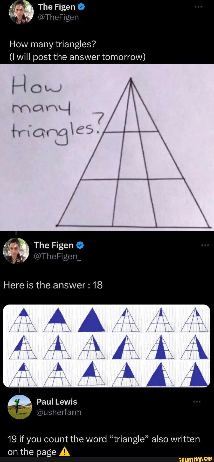 The Figen How many triangles? (I will post the answer tomorrow) How ...
