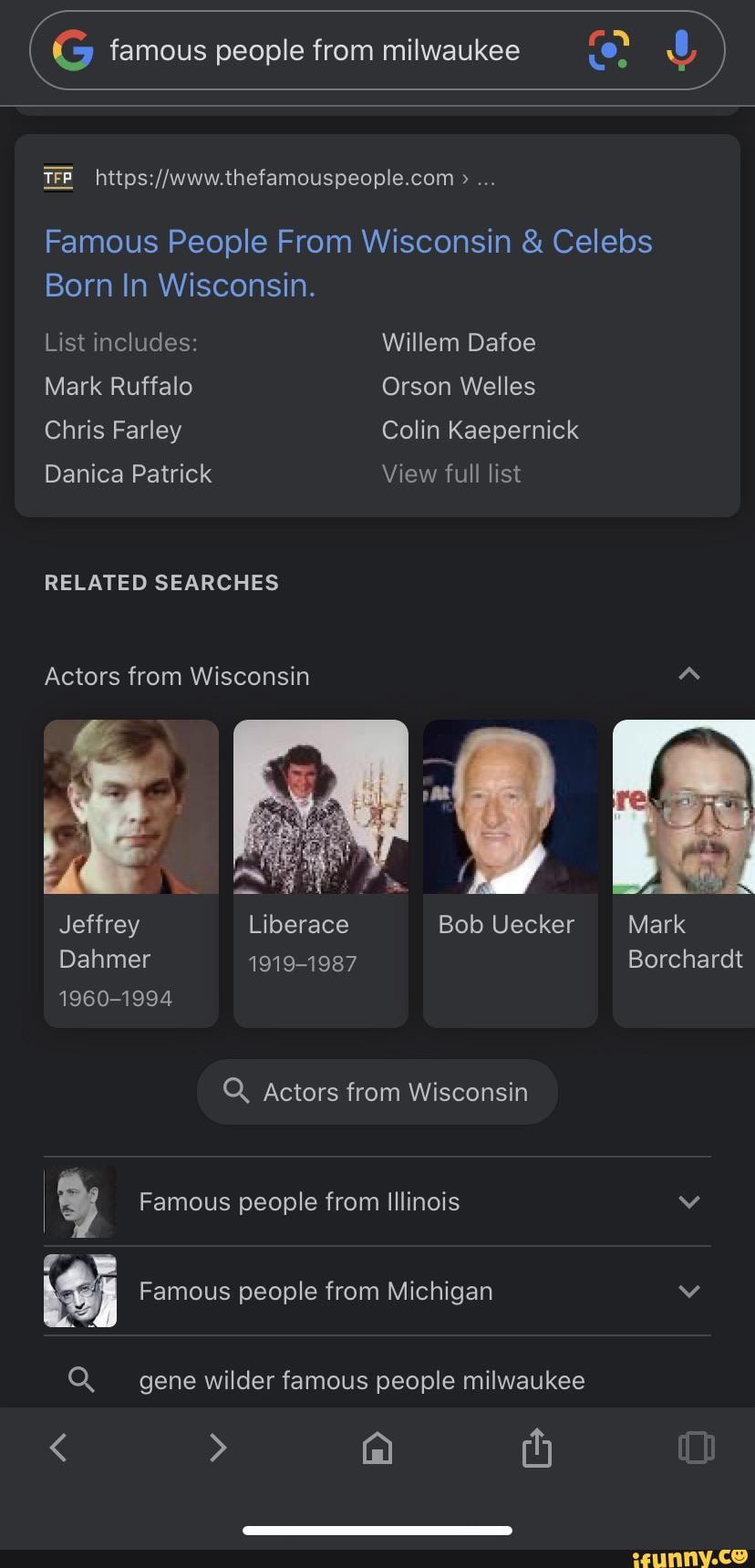 I G famous people from milwaukee e ON) Famous People From Wisconsin ...