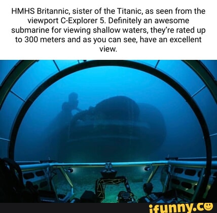 HMHS Britannic, sister of the Titanic, as seen from the viewport ...