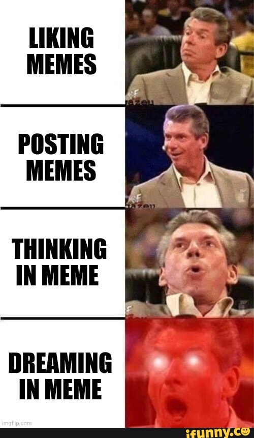 LIKING MEMES POSTING THINKING IN MEME DREAMING IN MEME - iFunny