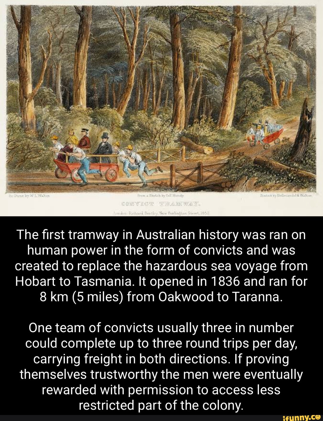 The first tramway in Australian history was ran on human power in the ...