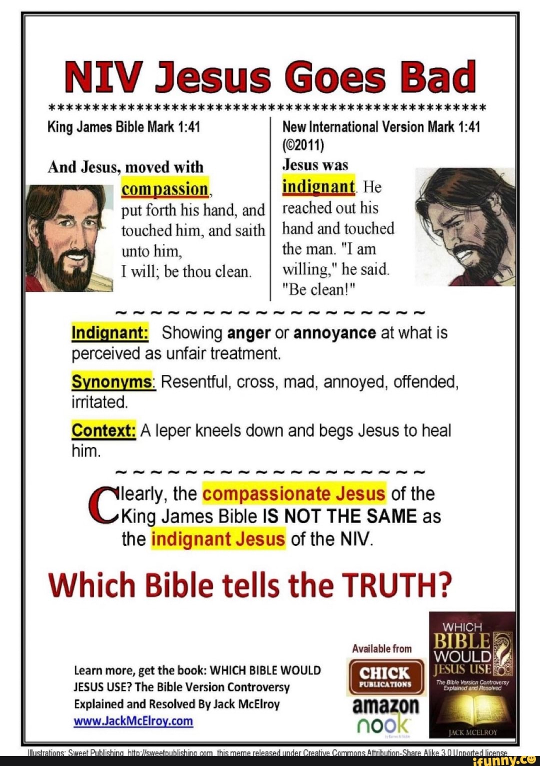 NIV Jesus Goes Bad KKK King James Bible Mark New International Version ...