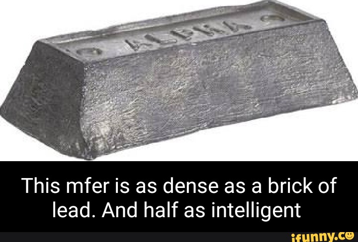 This mfer is as dense as a brick of lead. And half as intelligent - iFunny