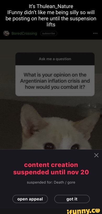 It's Thulean_Nature IFunny didn't like me being silly so will be ...