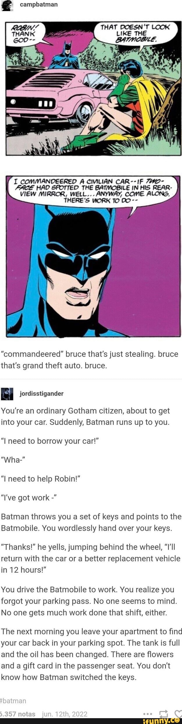 Campbatman THAT DOESN'T LOOK LIKE THE I COMMANDEERED A CIVILIAN CAR--IF ...