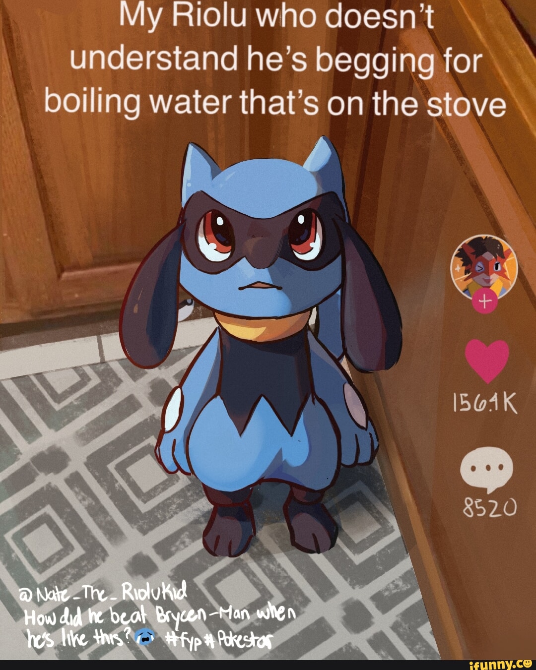 My Riolu who doesn't understand he's begging for boiling water that's ...