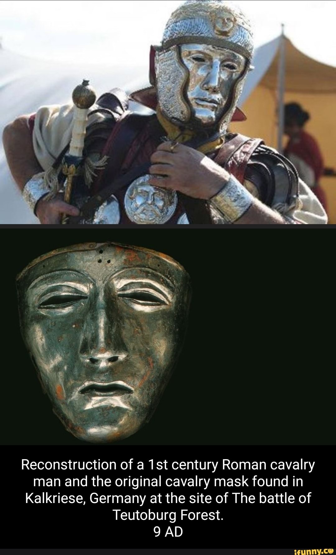 Reconstruction of a century Roman cavalry man and the original cavalry ...