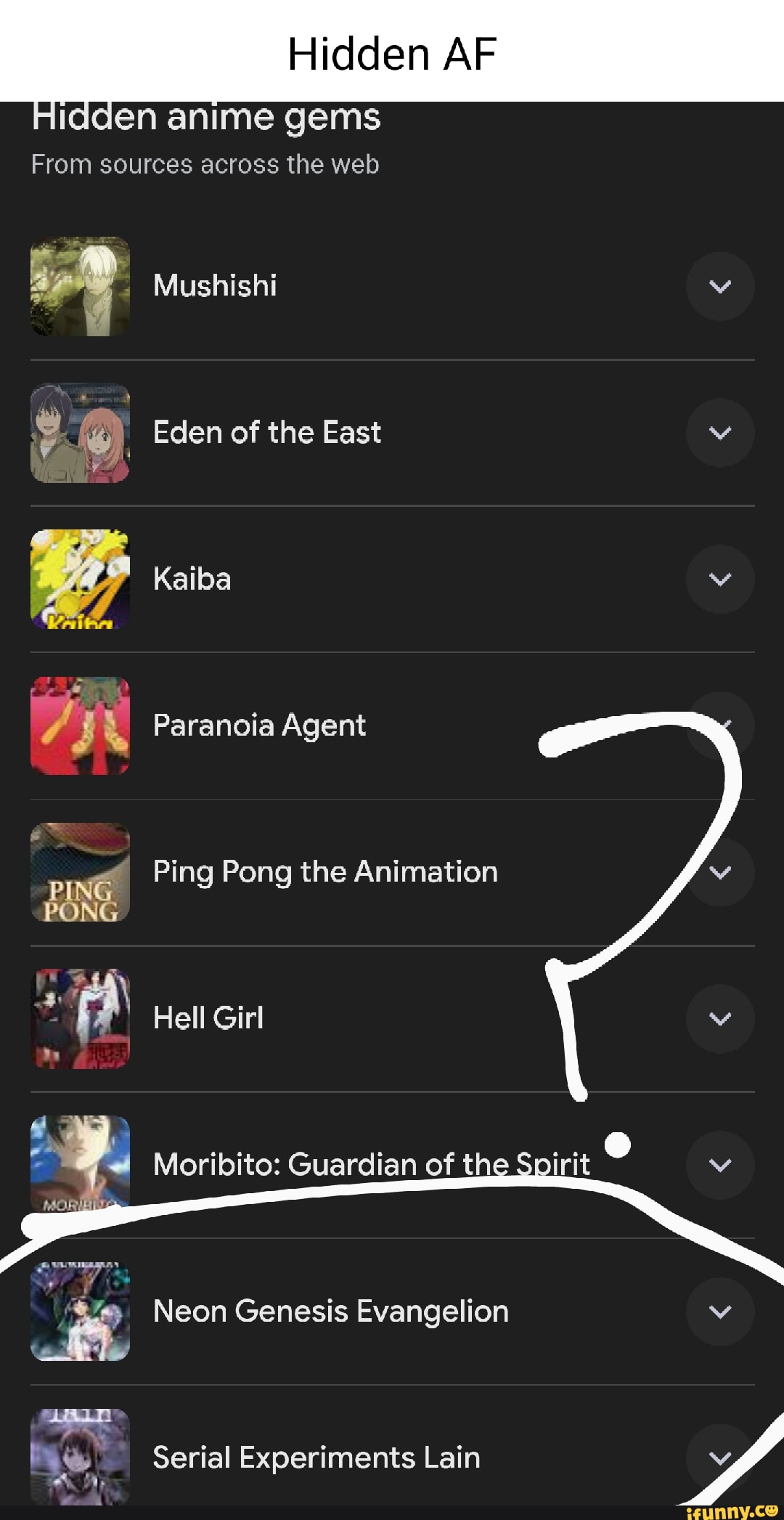 Hidden AF Hidden anime gems From sources across the web Mushishi Eden ...