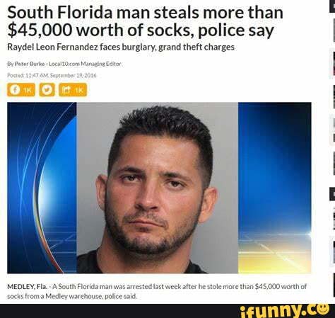 South Florida man steals more than $45,000 worth of socks, police say ...