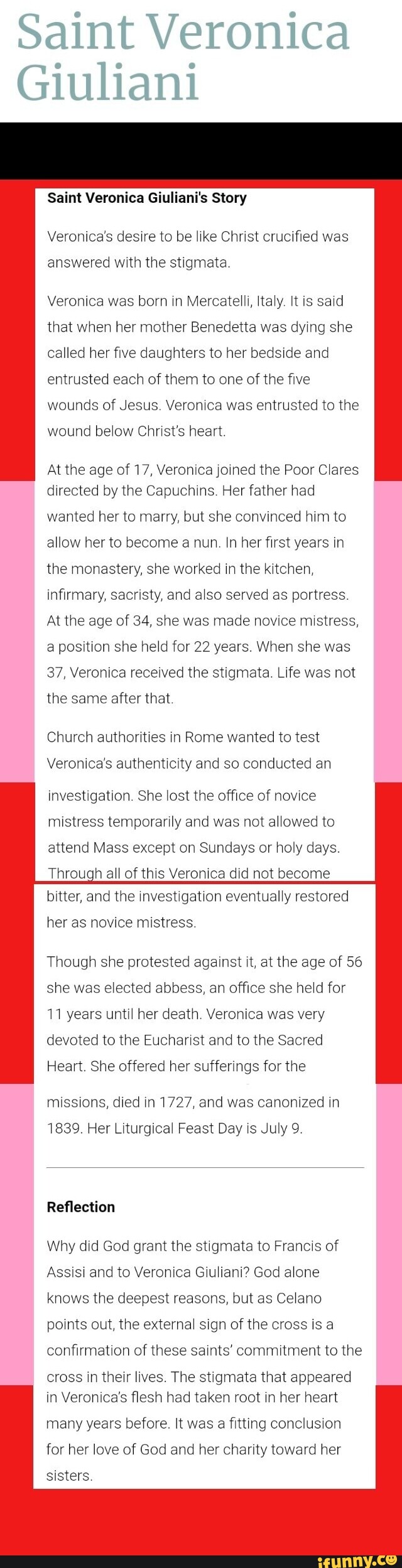 Saint Veronica Giuliani Saint Veronica Giuliani's Story Veronica's ...