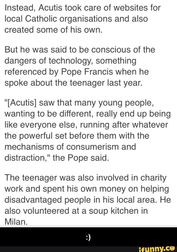 Acutis memes. Best Collection of funny Acutis pictures on iFunny