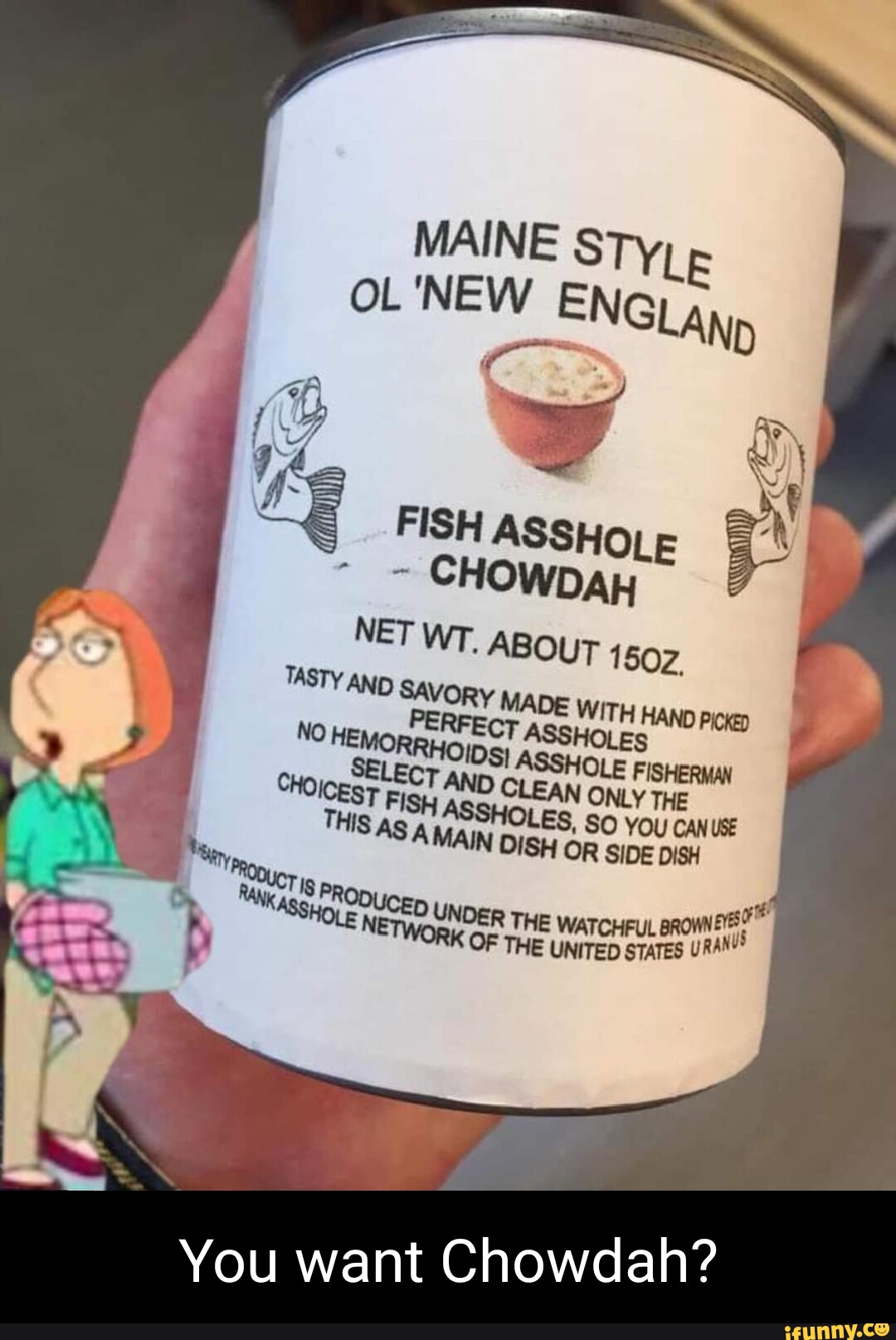 MAINE STYLE OL 'NEW ENG LAND FISH ASSHOL, CHOWDAH NET WT. ABOUT 150z ...