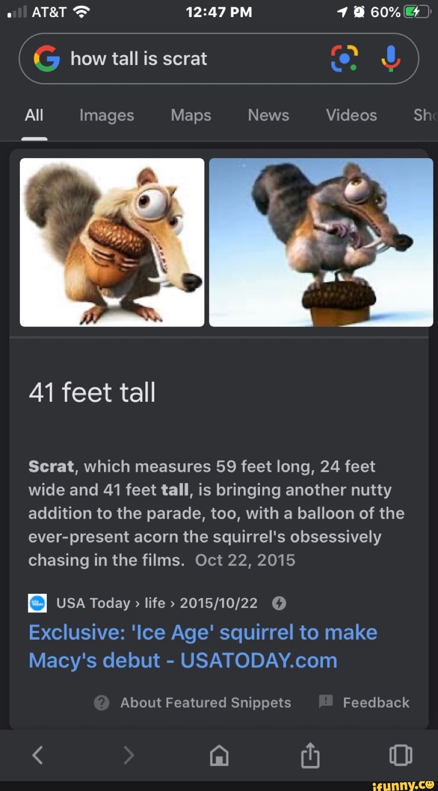 (= how tall is scrat All Images Maps News Videos Sr 41 feet tall Scrat ...