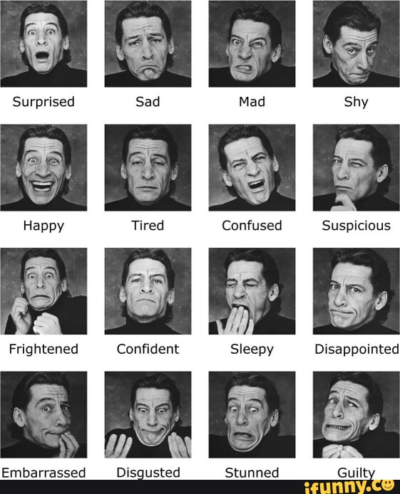 I Surprised Mad Shy Reppy Confused Suspicious Frightened Confident ...