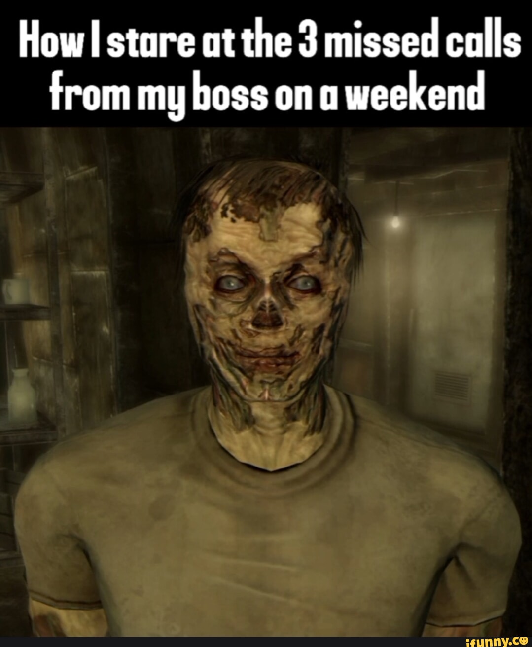 How! stare at the 3 missed calls from my boss on weekend - iFunny