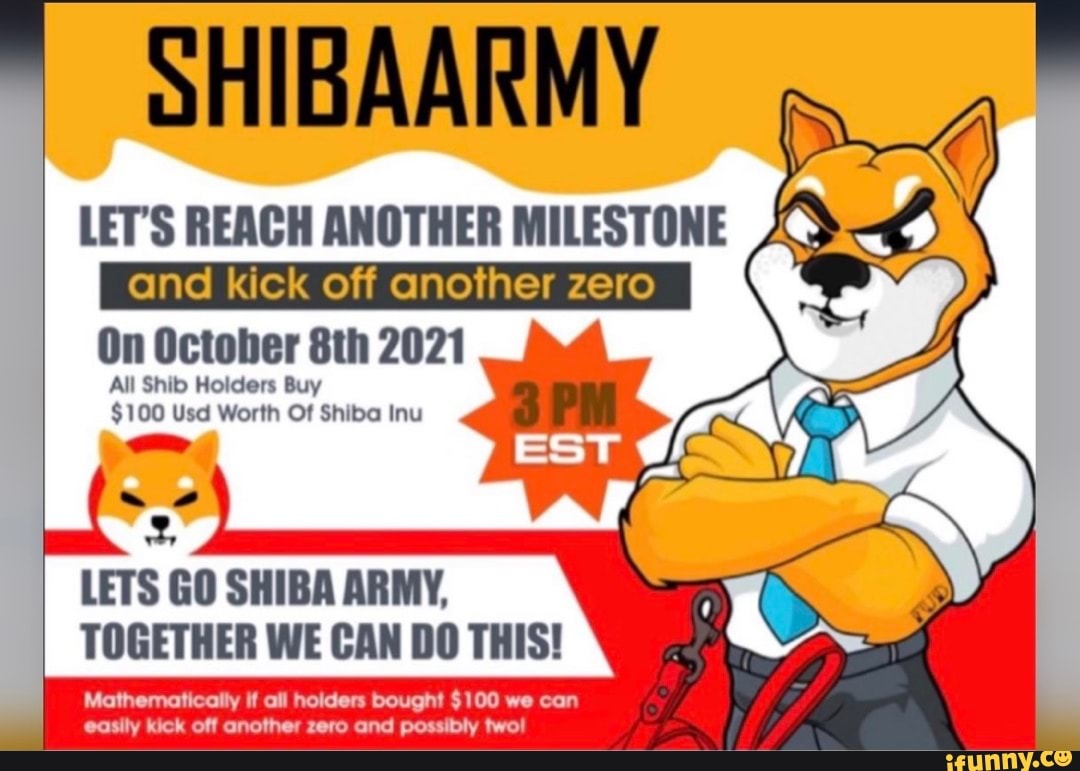 SHIBAARMY LET'S REACH ANOTHER MILESTONE and kick off another zero On ...