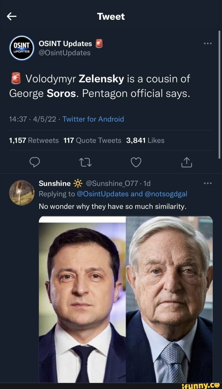 Tweet OSINT Updates @OsintUpdates Volodymyr Zelensky is a cousin of ...