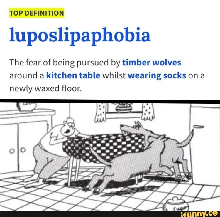 Luposlipaphobia The fear of being pursued by timber wolves around a ...