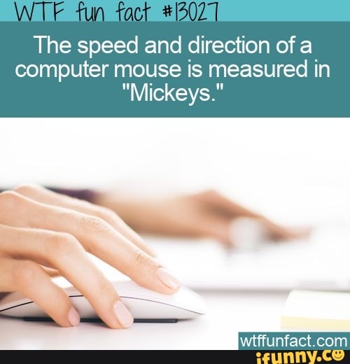 The speed and direction of a computer mouse is measured in "Mickeys ...