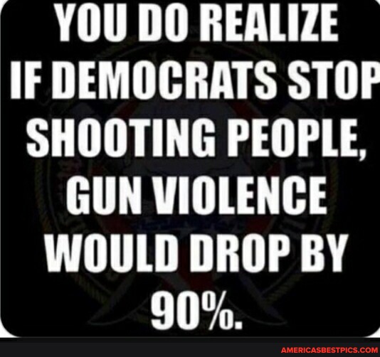YOU DO REALIZE IF DEMOCRATS STOP SHOOTING PEOPLE, GUN VIOLENCE WOULD ...