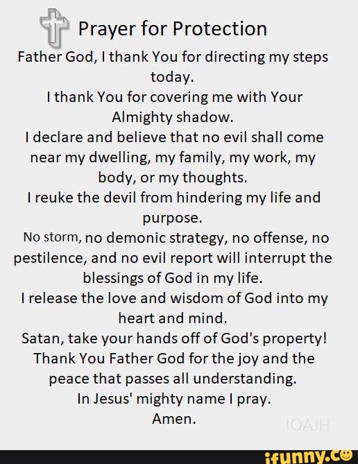 “M Prayer for Protection Father God, Ithank You for directing my steps ...