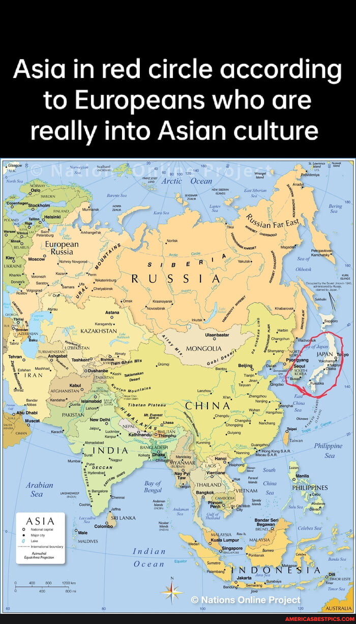 Asia in red circle according to Europeans who are really into Asian ...