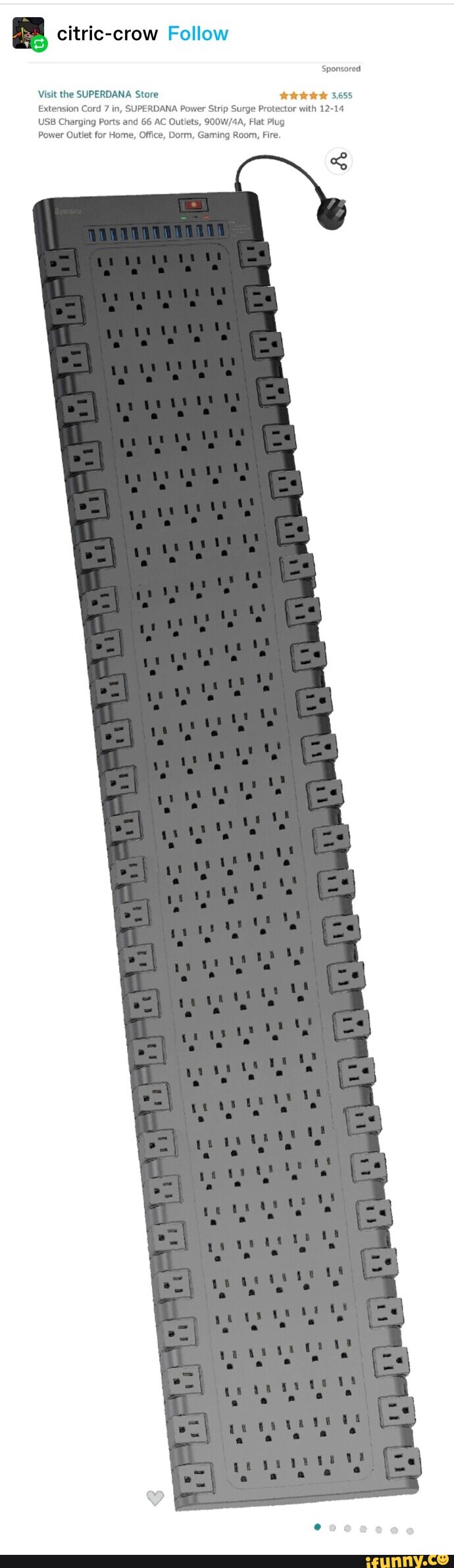 Citric-crow Follow Visit the SUPERDANA Store te 3,655 Extension Cord 7 ...
