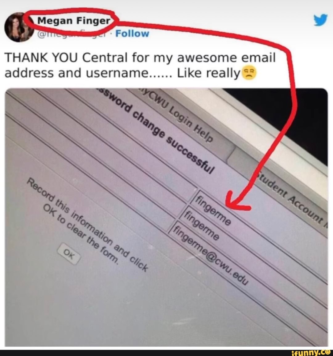 Megan Finger Follow THANK YOU Central for my awesome email address and ...