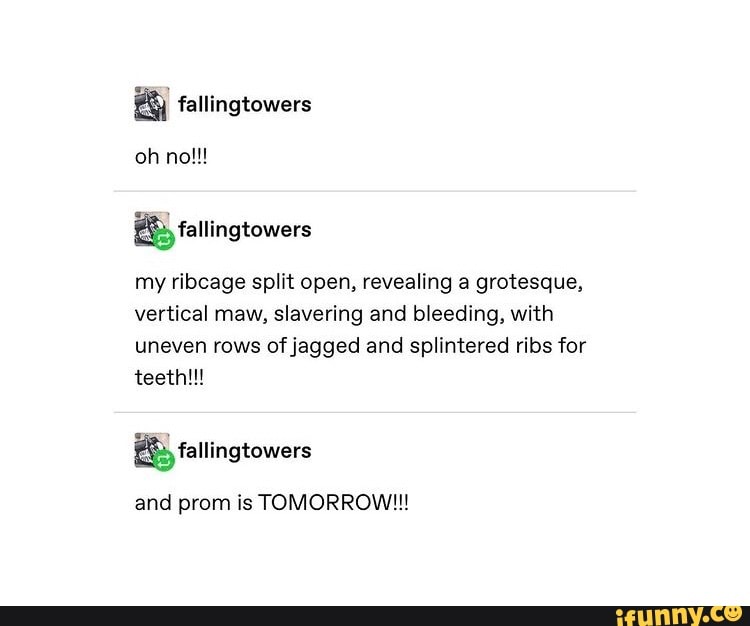 Fallingtowers oh no!!! fallingtowers my ribcage split open, revealing a ...