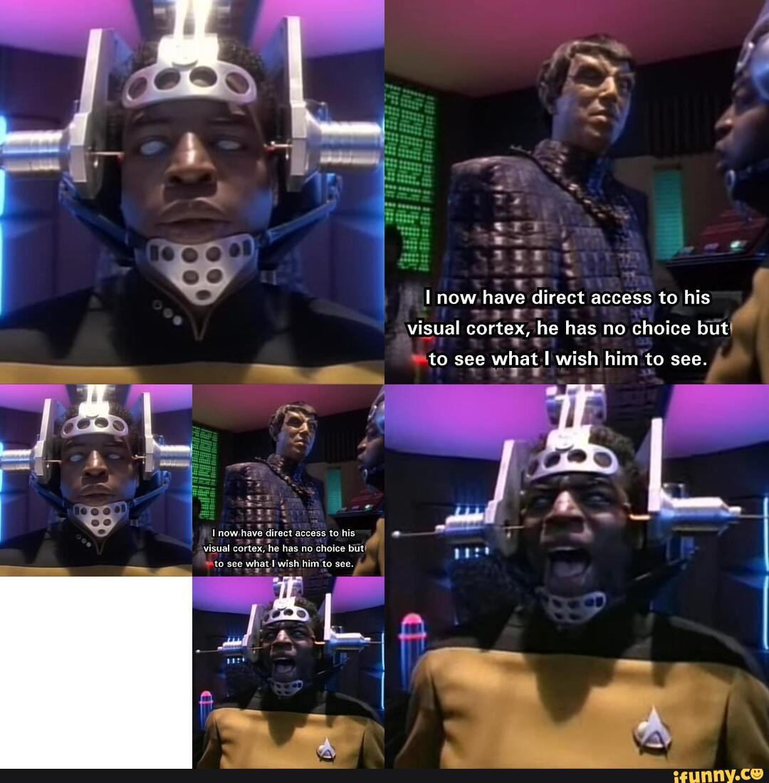 In I now. have direct access to his visual cortex, he has no choice but ...