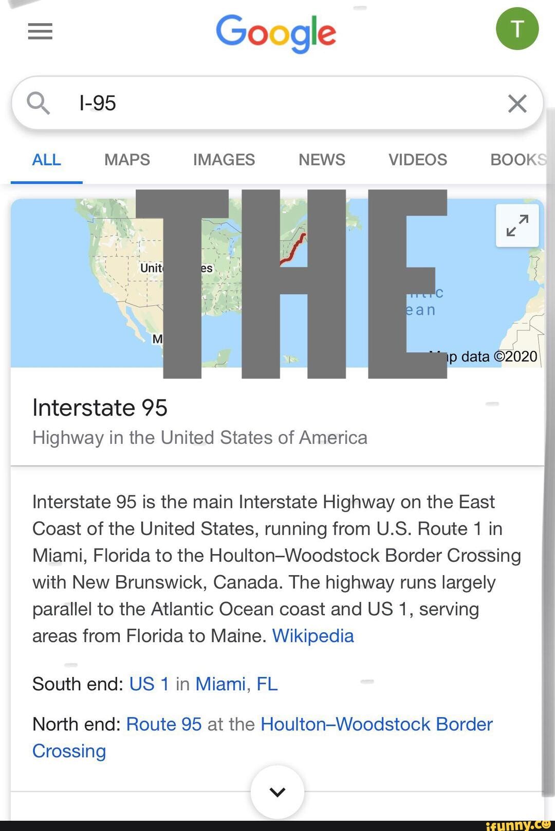 Google @ 1-95 ALL MAPS IMAGES NEWS VIDEOS BOOK p data Interstate 95 ...