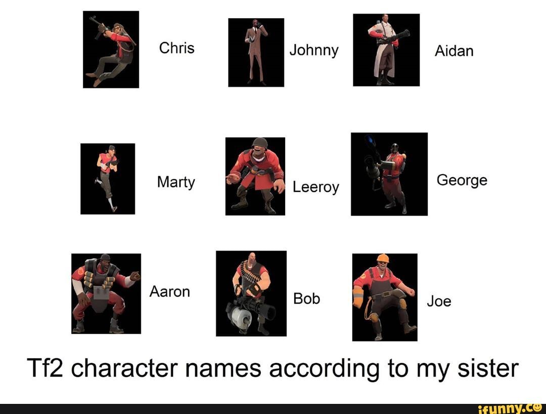 Tf2 character names according to my sister - iFunny