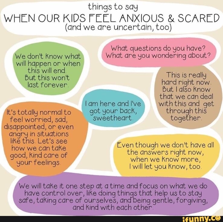 Things to say WHEN OUR KIDS FEEL ANXIOUS SCARED (and we dre uncertain ...