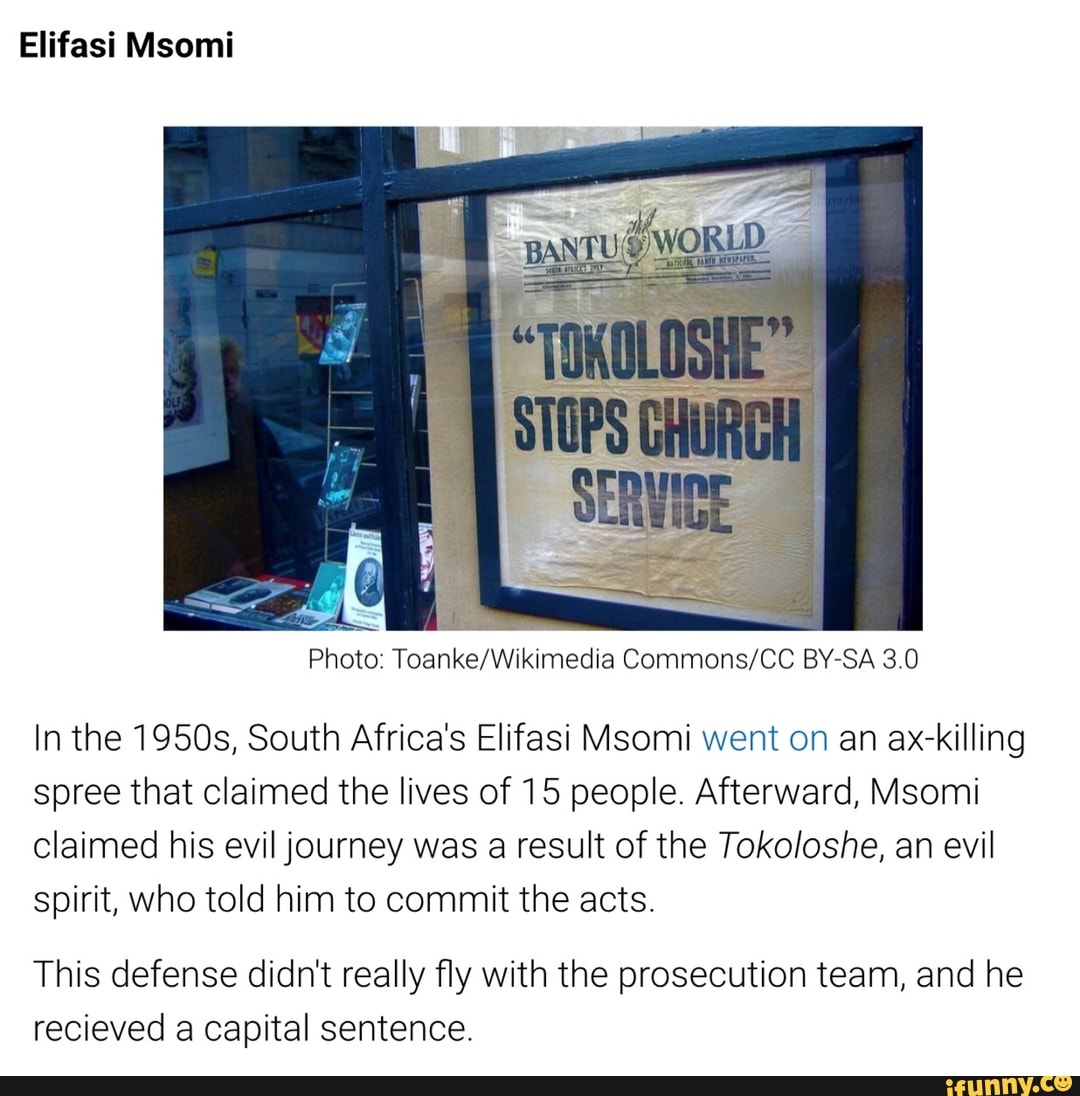 Elifasi Msomi Photo: BY-SA 3.0 In the 1950s, South Africa's Elifasi ...