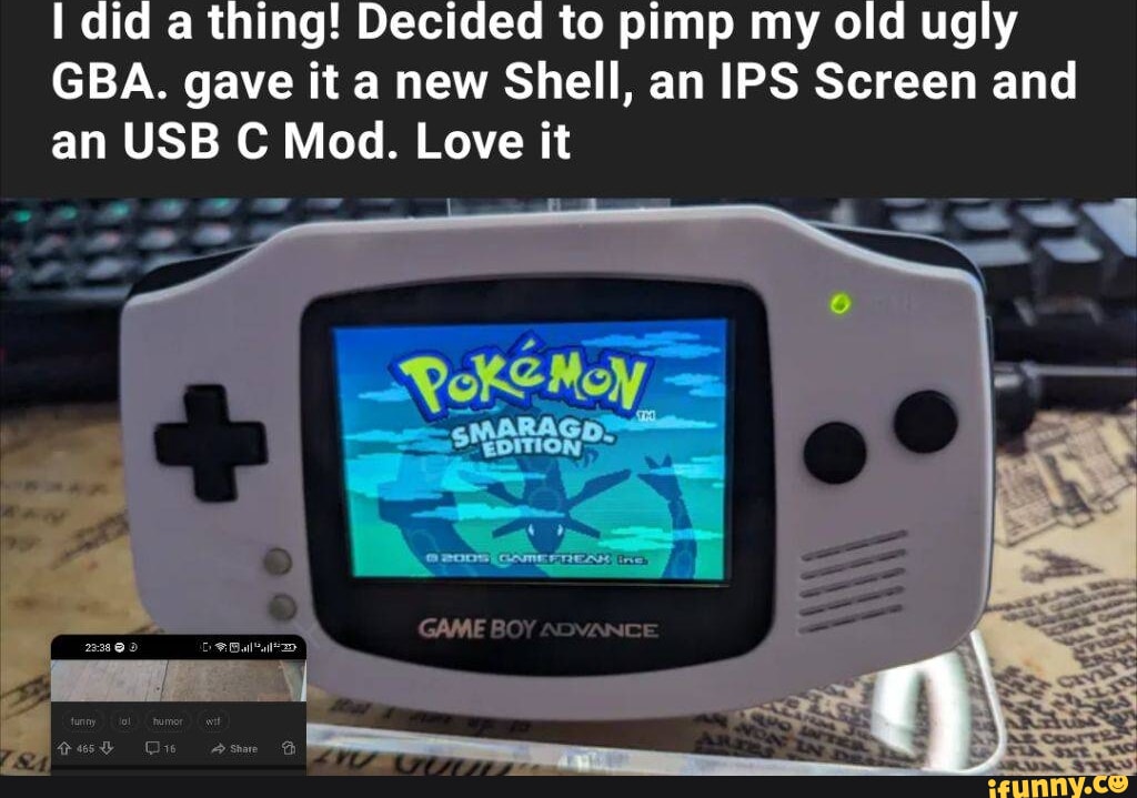 I did a thing! Decided to pimp my old ugly GBA. gave it a new Shell, an ...
