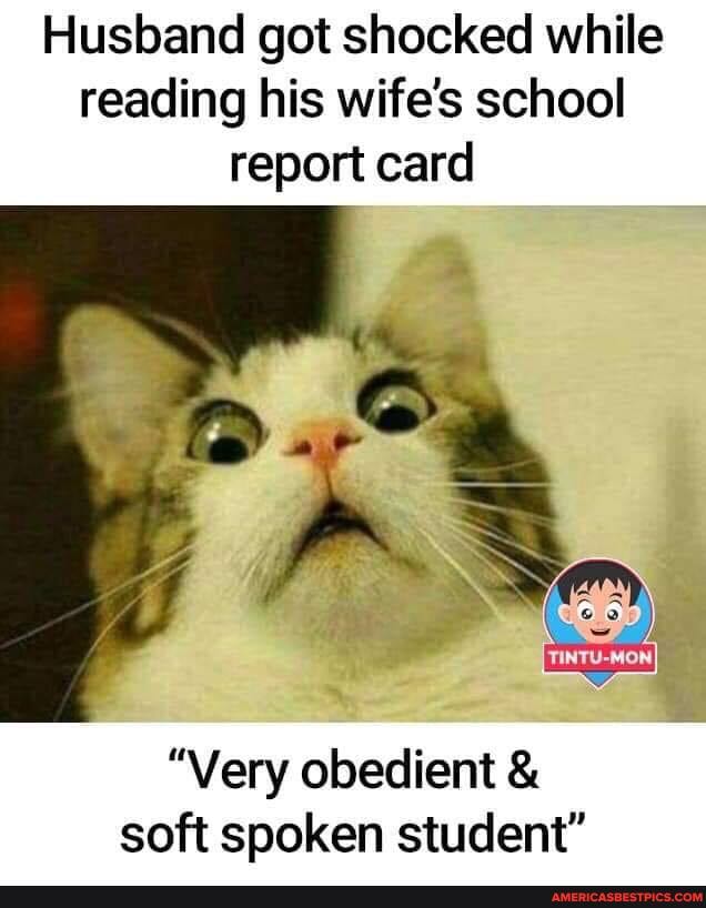 Husband got shocked while reading his wife's school report card "Very ...