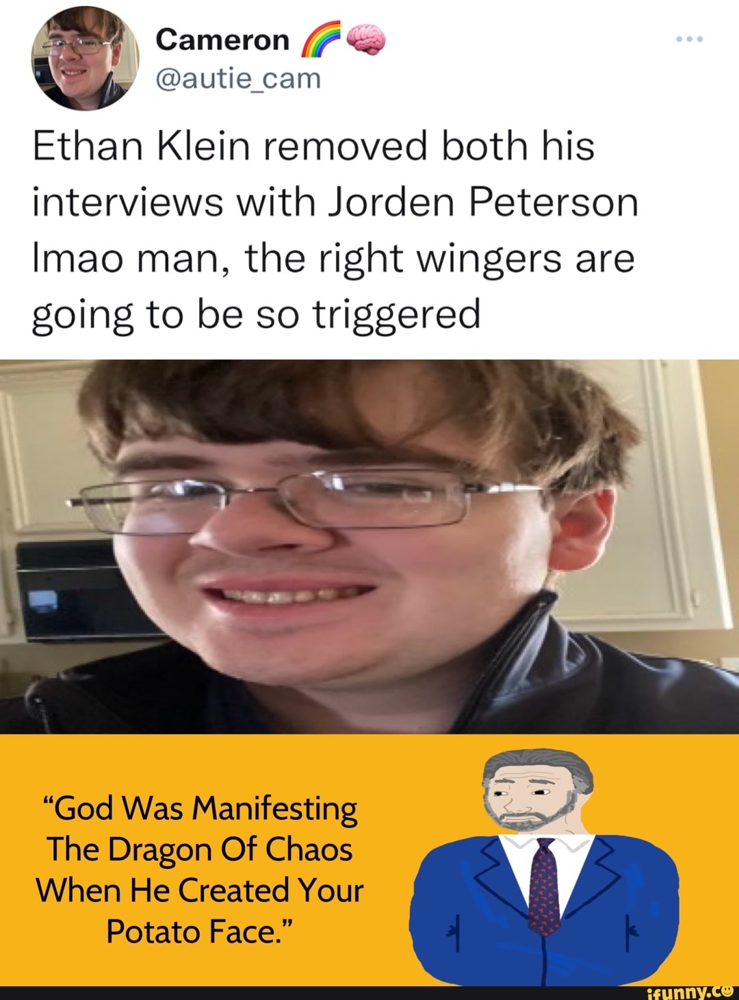 Cameron Ethan Klein removed both his interviews with Jorden Peterson ...