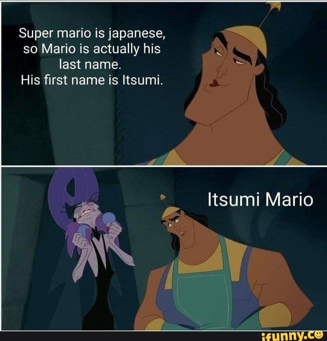 Super mario is japanese, so Mario is last actually name. his S last ...