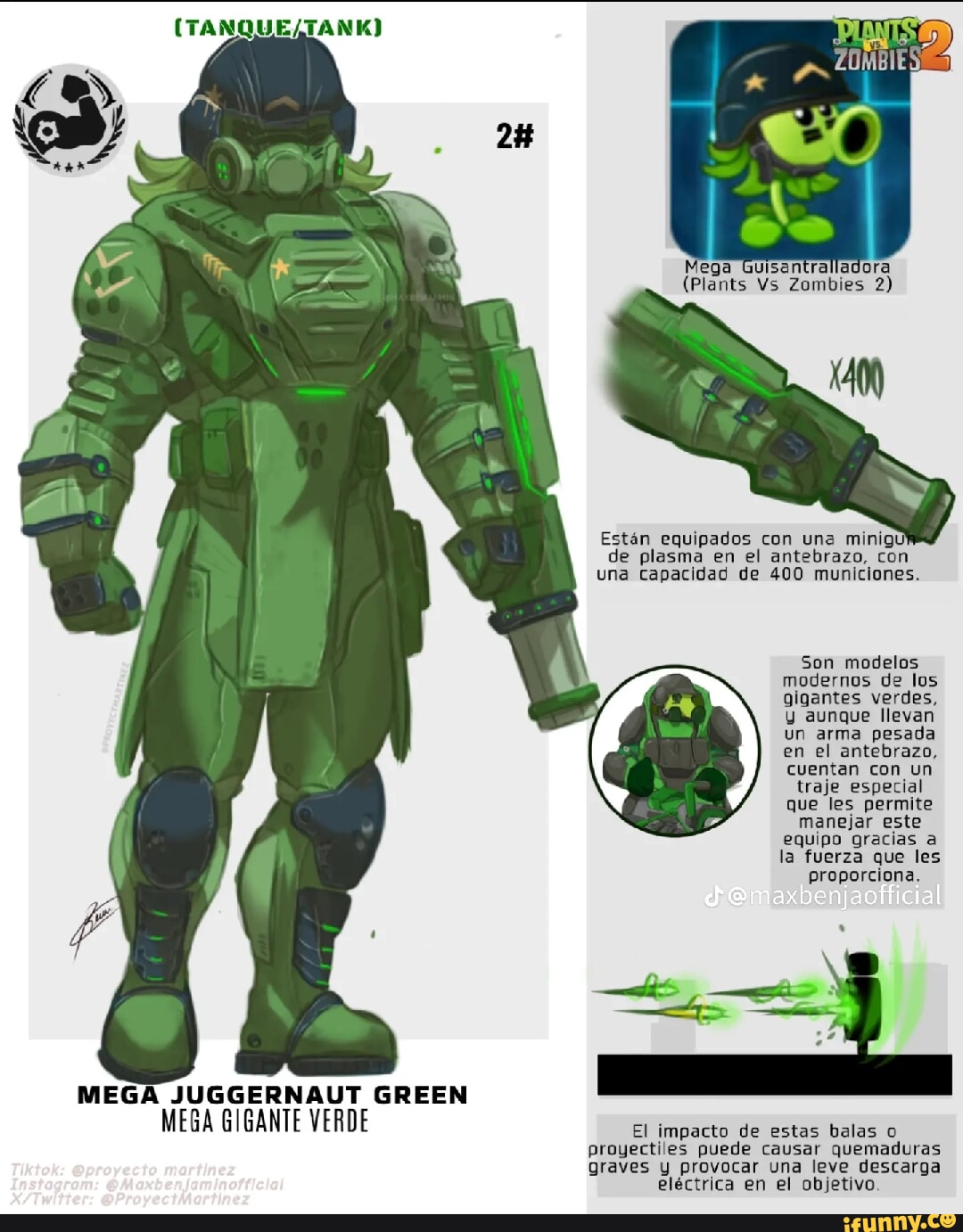 (TANQUE/ TANK) ega Guisantralladora (Plants Vs Zombies 2) Estan ...