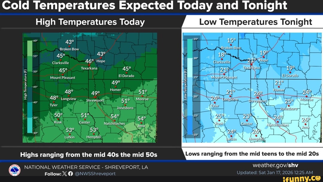 Cold Temperatures Expected Today and Tonight High Temperatures Today ...