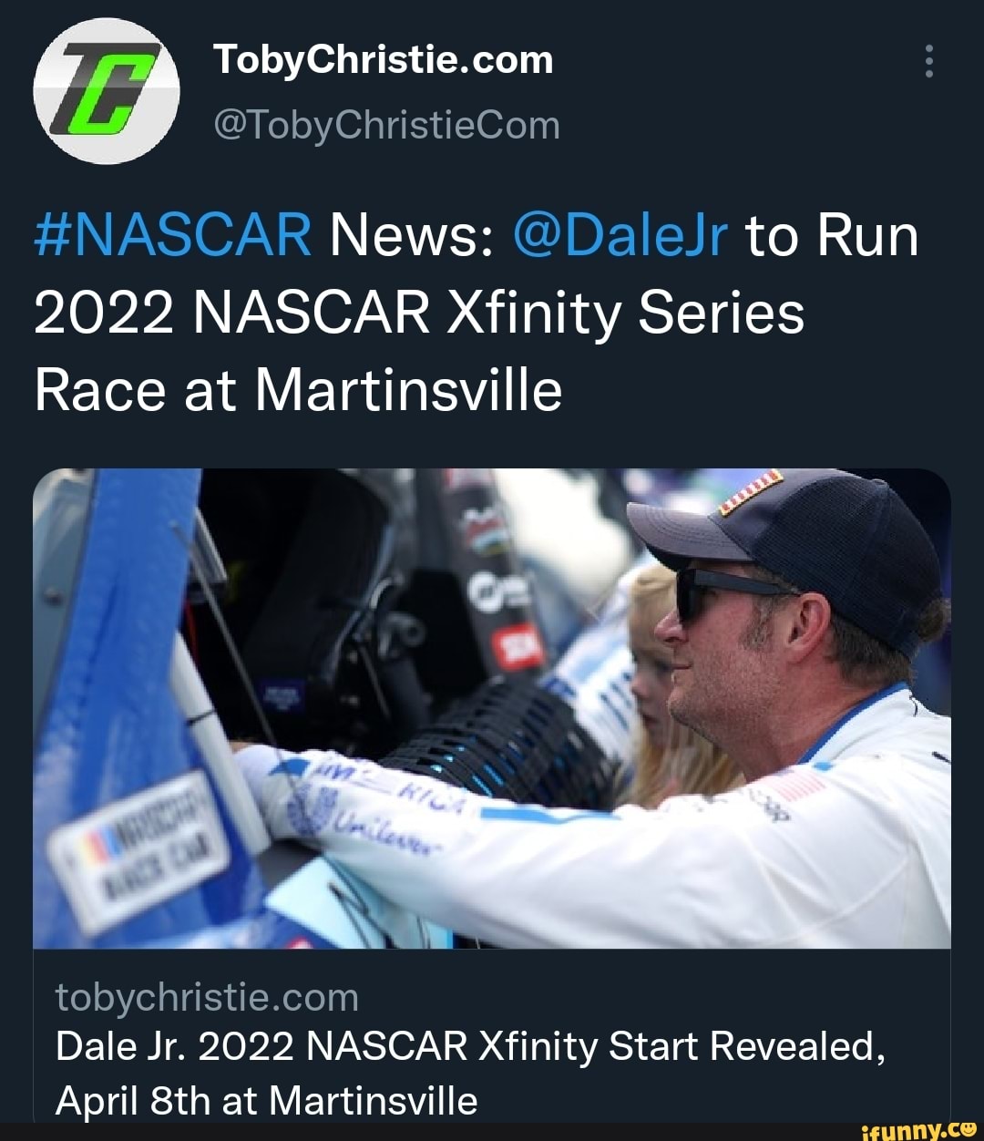 #NASCAR News: @DaleJr to Run 2022 NASCAR Xfinity Series Race at ...
