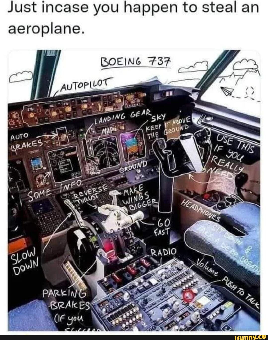 Just incase you happen to steal an aeroplane. BOEING 737 AN . "Ss ...