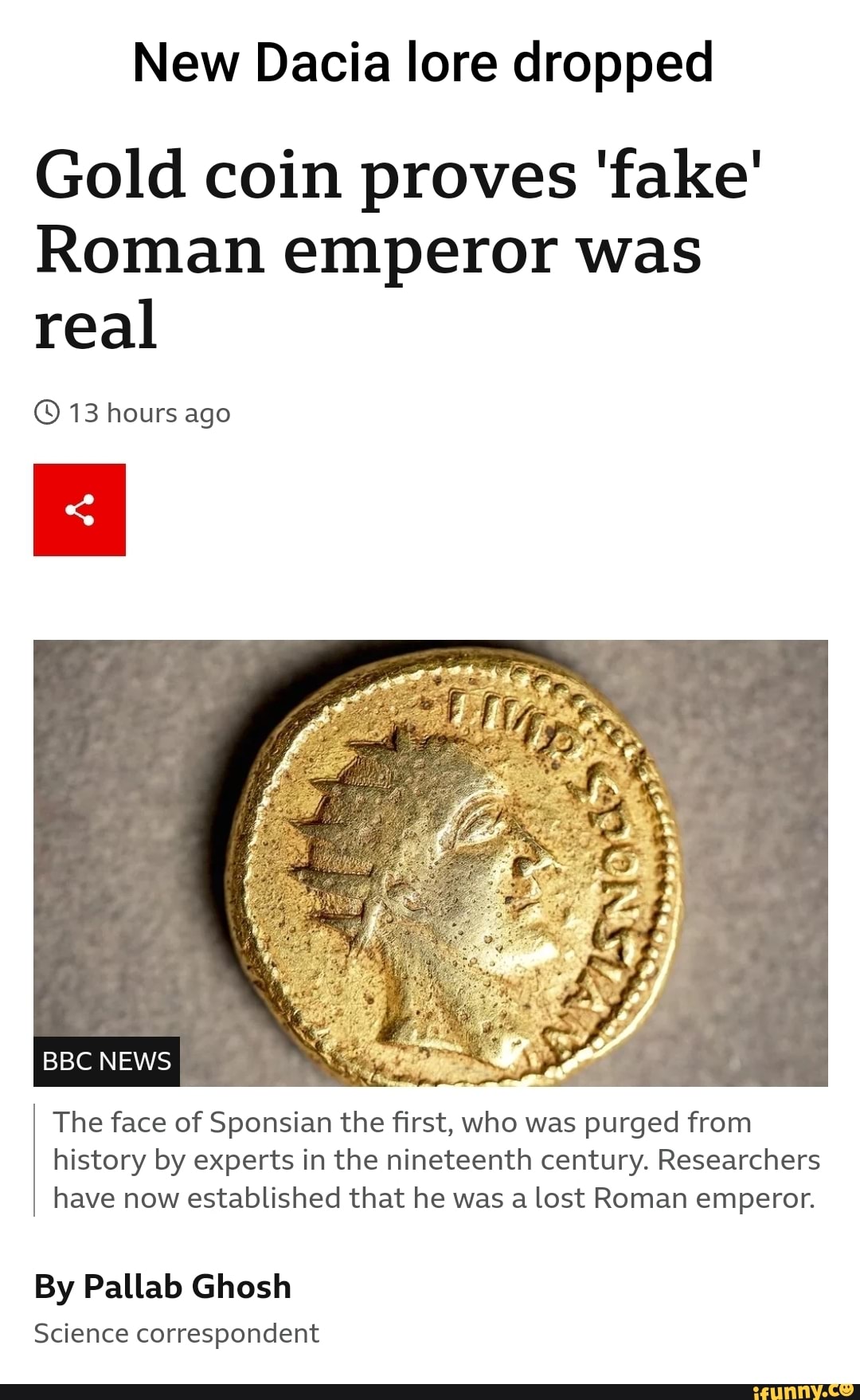 New Dacia lore dropped Gold coin proves 'fake' Roman emperor was real ...