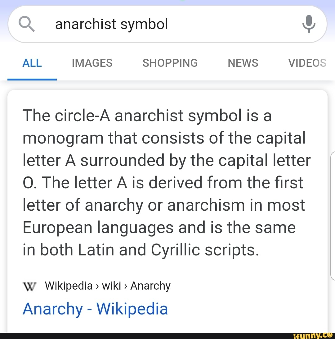 Anarchist symbol ALL IMAGES SHOPPING NEWS VIDEOS The circle-A anarchist ...